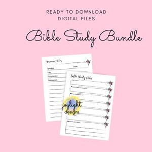 Instant Download Printable Bible Study Help Sermon Notes Prayer Praise ...
