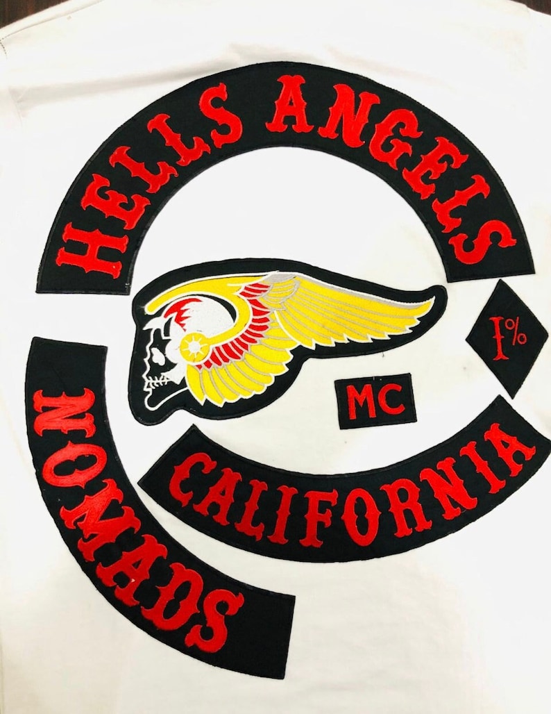 Hells Angels grandes parches de motociclista bordados para chaleco ...