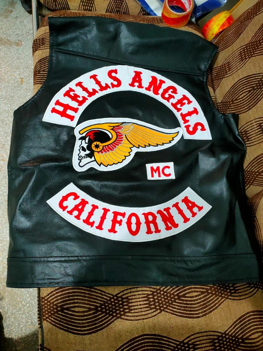 Hells Angels Vest Jax Leather Motorcycle Vest, Biker Vest, Sleeveless ...