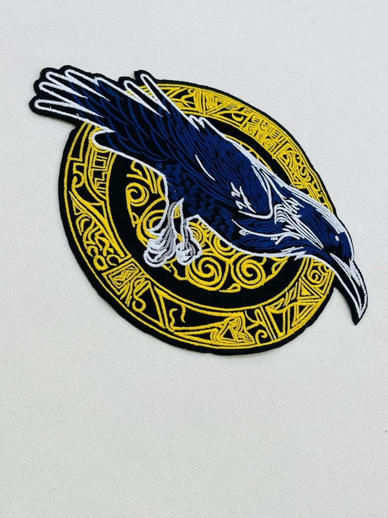 Celtic Crow Large Back Patch for Jacket/vest, Perfect Addition for Gothic Look Biker 9x9 Inches ...
