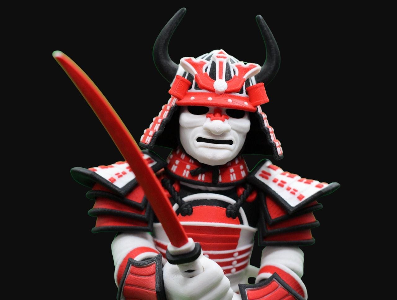 Flexible Samurai Fighter and Sword - Flexi Factory - Etsy