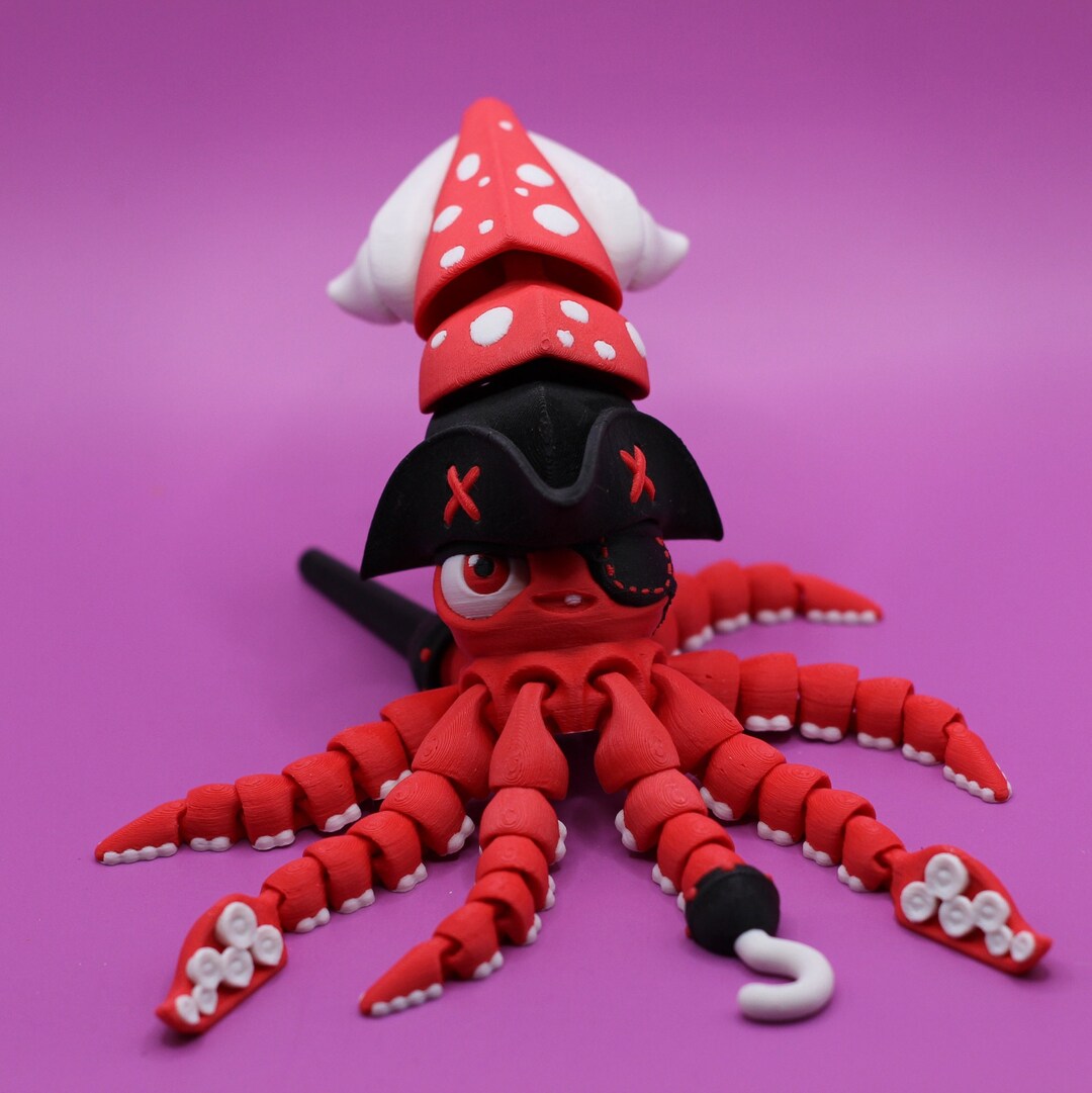 Flexible Pirate Squid - Flexi Factory - Etsy