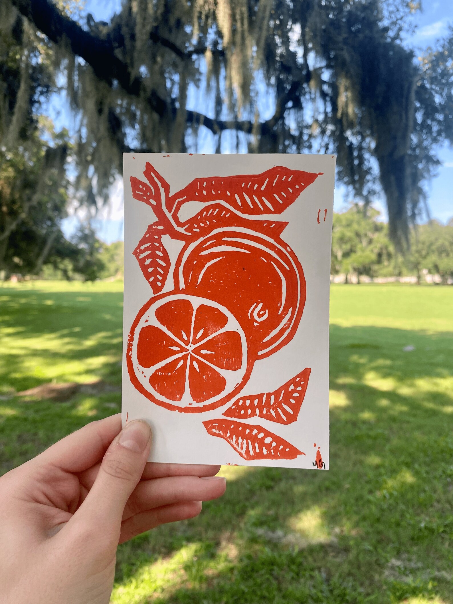 Orange Block Print - Etsy