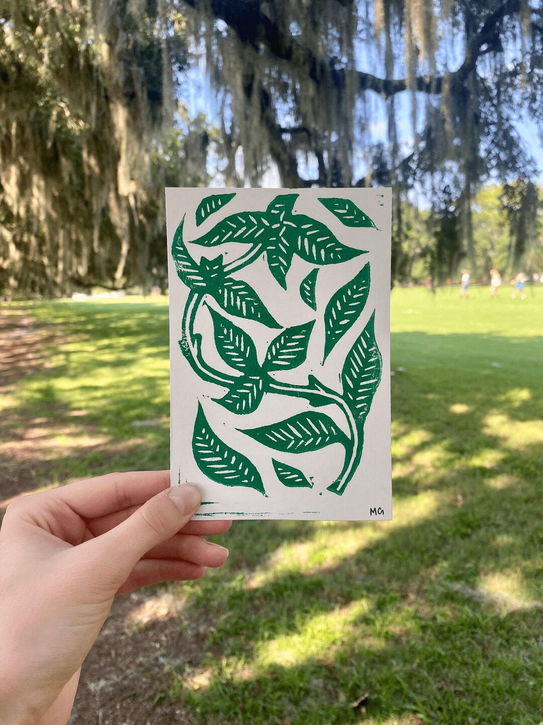 Basil Leaves Block Print - Etsy