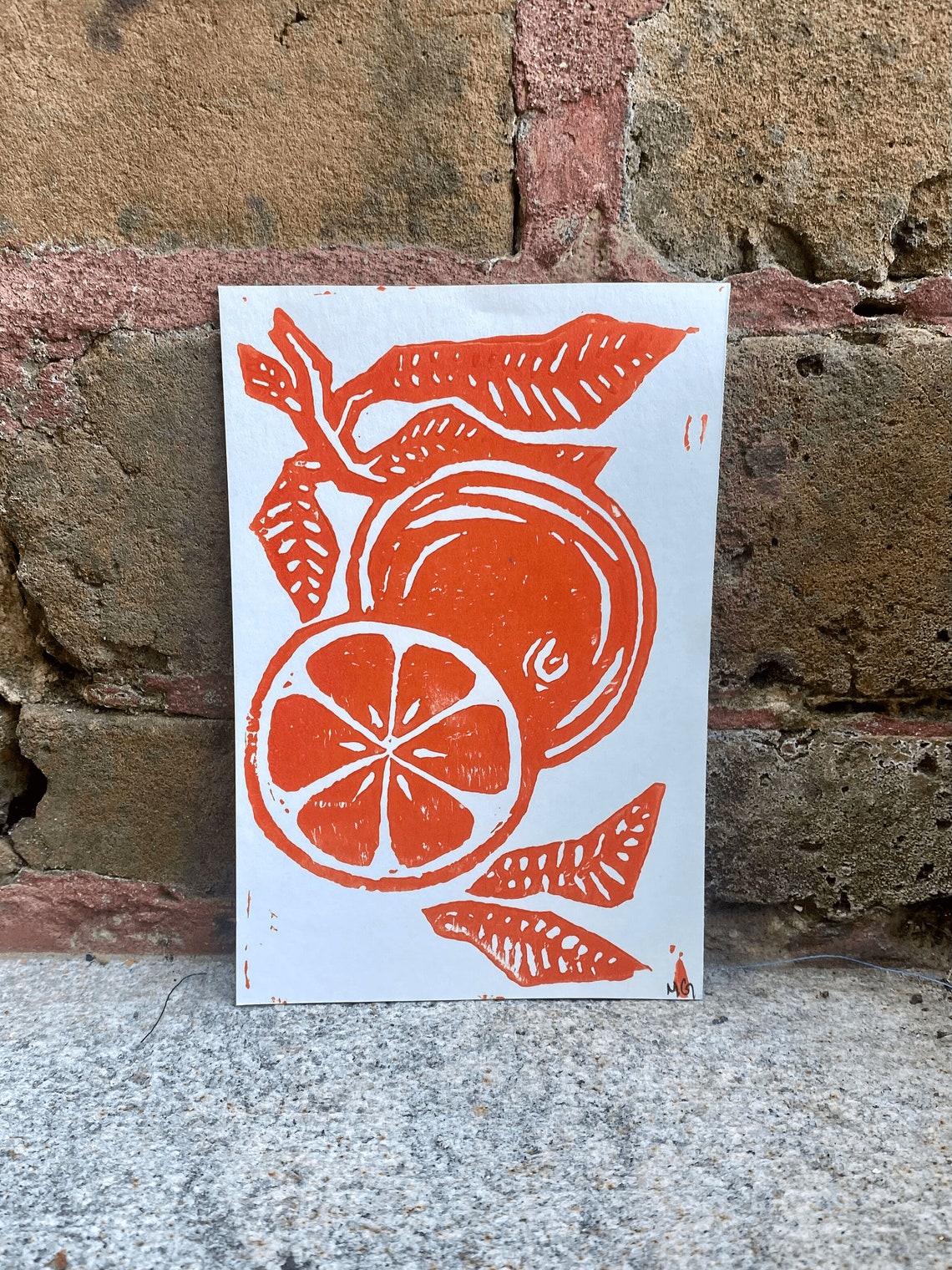 Orange Block Print - Etsy