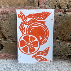 Orange Block Print - Etsy