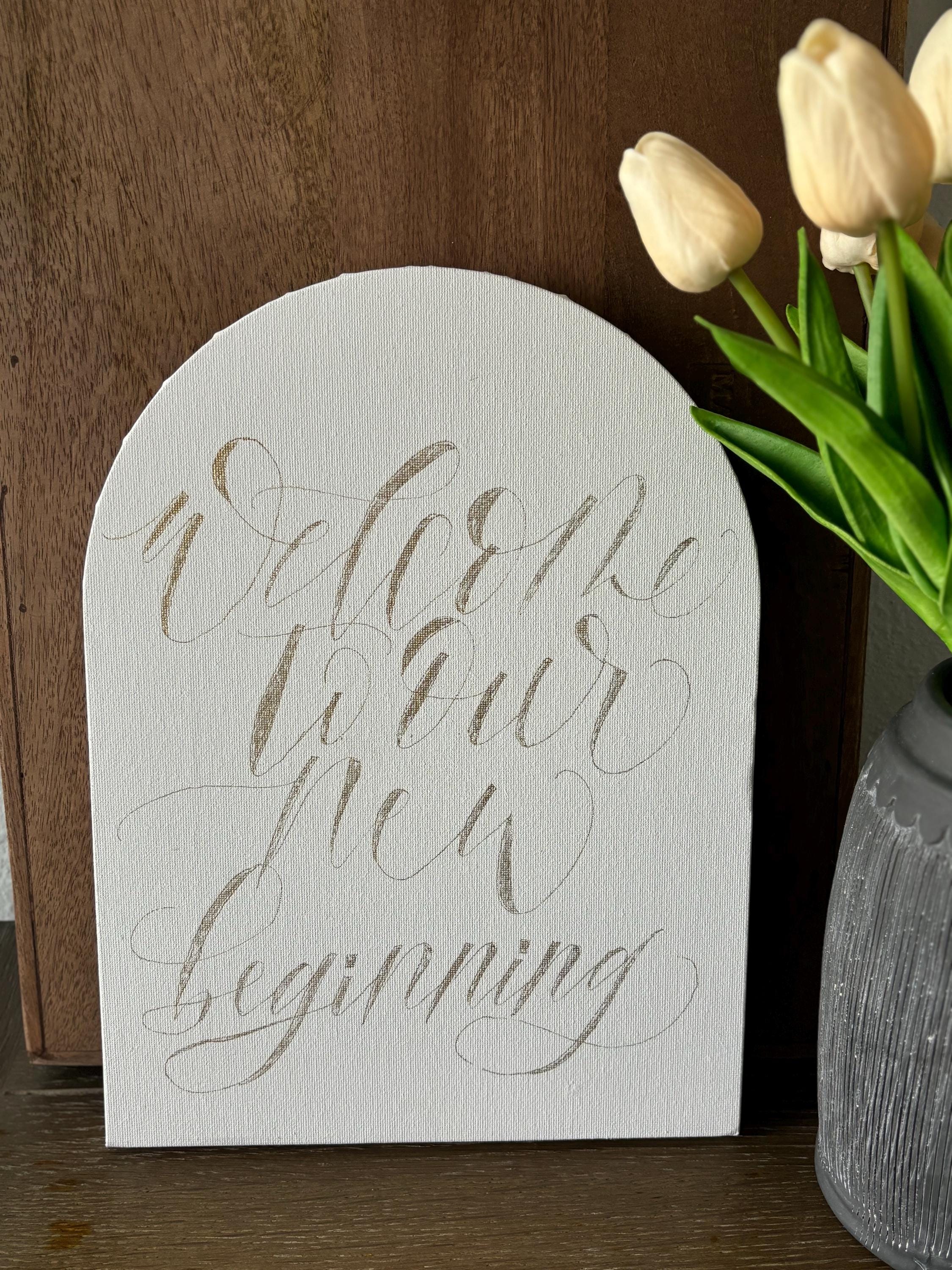 Arched Canvas Calligraphy Customized Sign - Etsy