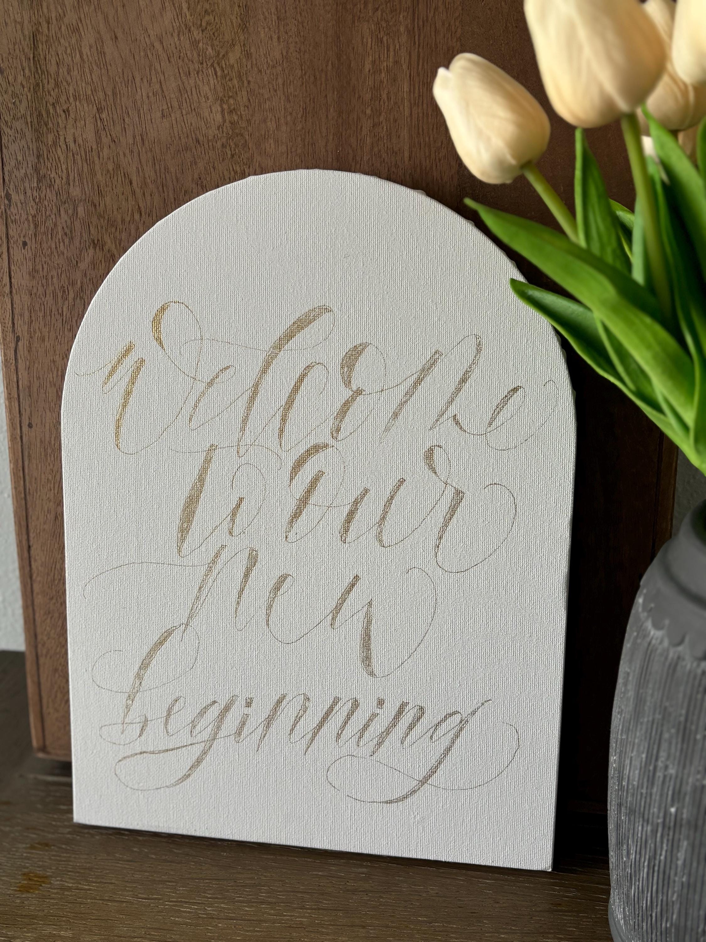 Arched Canvas Calligraphy Customized Sign - Etsy