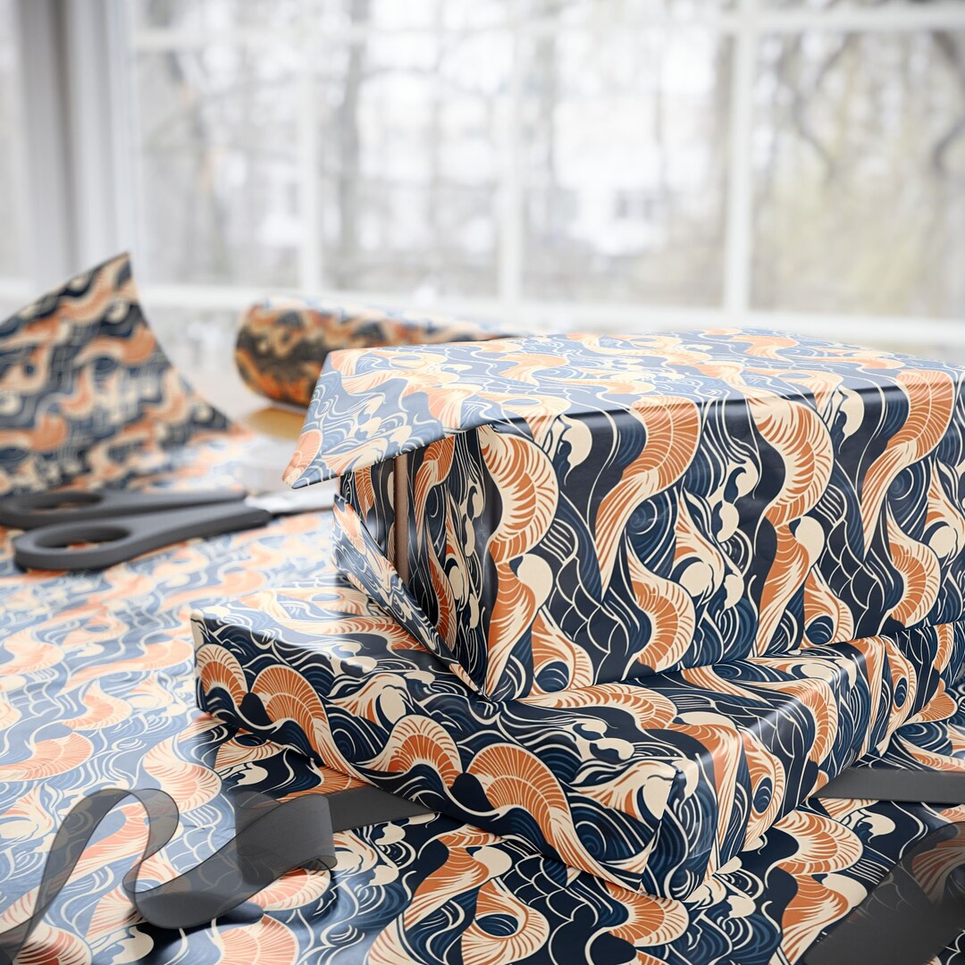 Gift Wrap Papers - Japanese Style Waves, Traditional Japanese Art ...