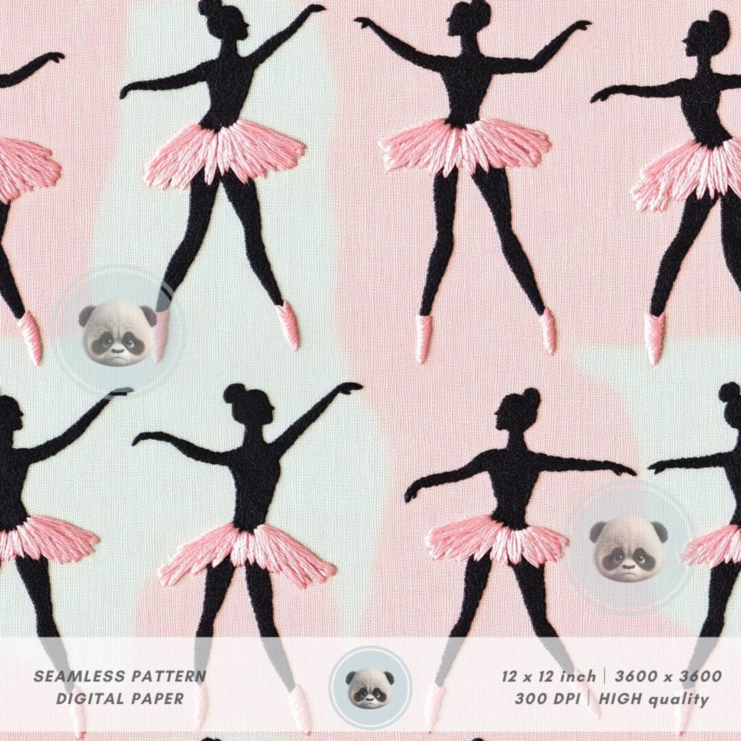 3d Pastel Ballerina Print, Little Princess Birthday Sublimation Design ...