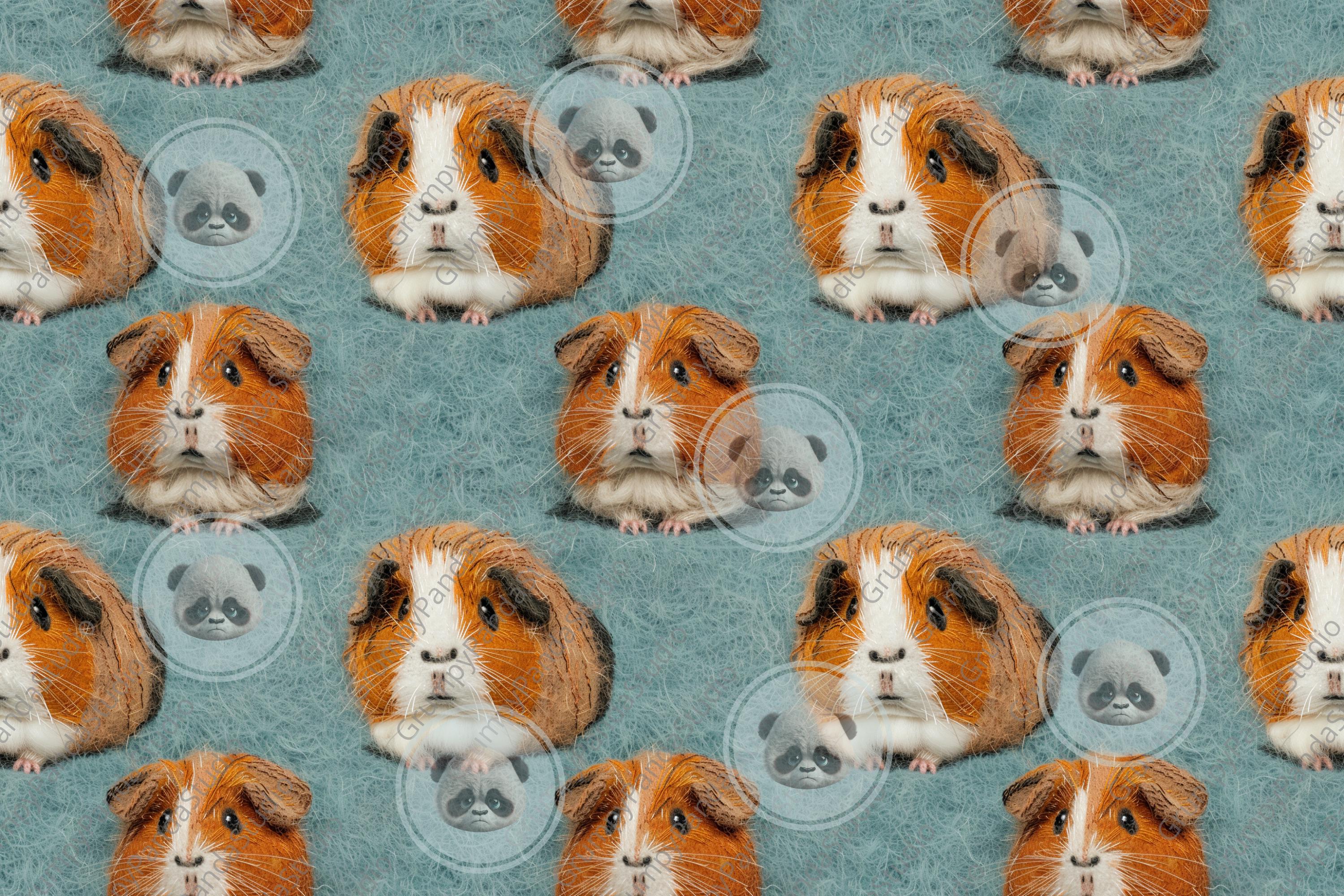 3d Cute Guinea Pig Seamless Pattern, Animal Print, Junk Journal Crafts ...