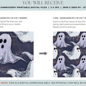 Purple Ghost Seamless Pattern, Sublimation Gifts, DIY Halloween Fabric ...