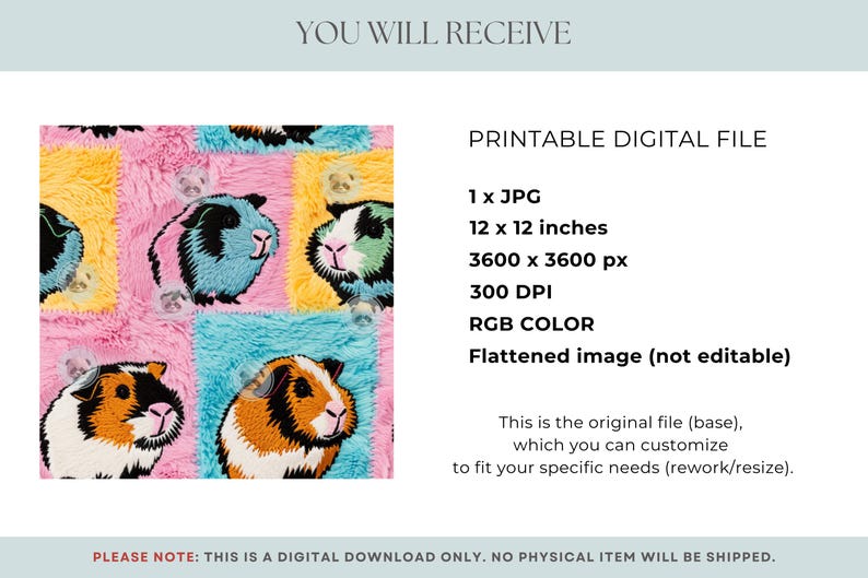 3d Colorful Retro Guinea Pig Seamless Pattern, Furry Patchwork ...