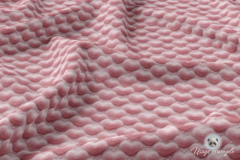 3d Fluffy Heart Seamless Pattern, Printable Valentines Hearts Fabric ...