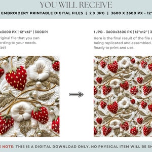 3d Strawberry Seamless Pattern, Strawberries Digital Paper for Fabric ...