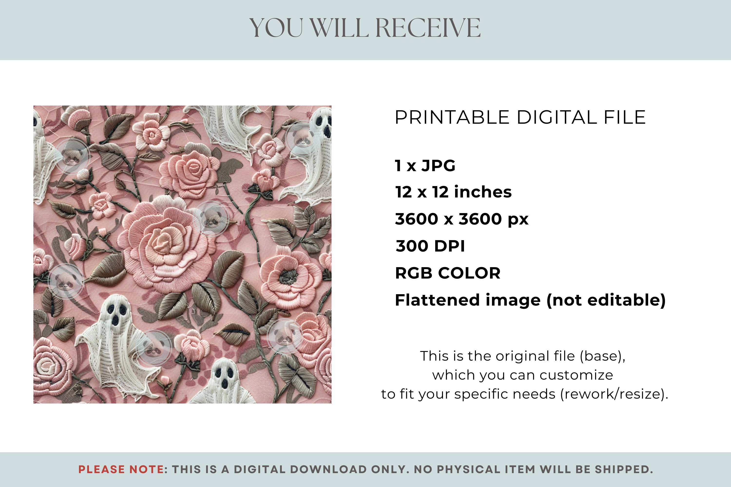 3d Rose Ghosts Pink Flowers Seamless Pattern, Halloween Background ...