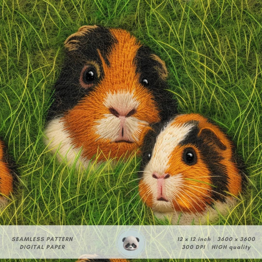 3d Guinea Pig Seamless Pattern, Cute Animal Prints, Botanical Scrapbook ...