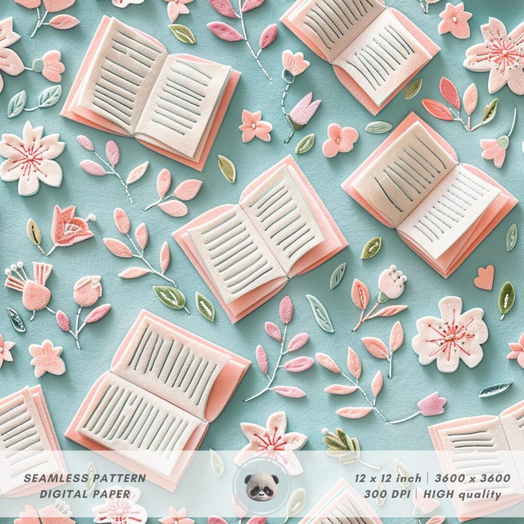 3d Pink Floral Bookish Print Seamless Pattern, Romantic Flowers Fabric ...