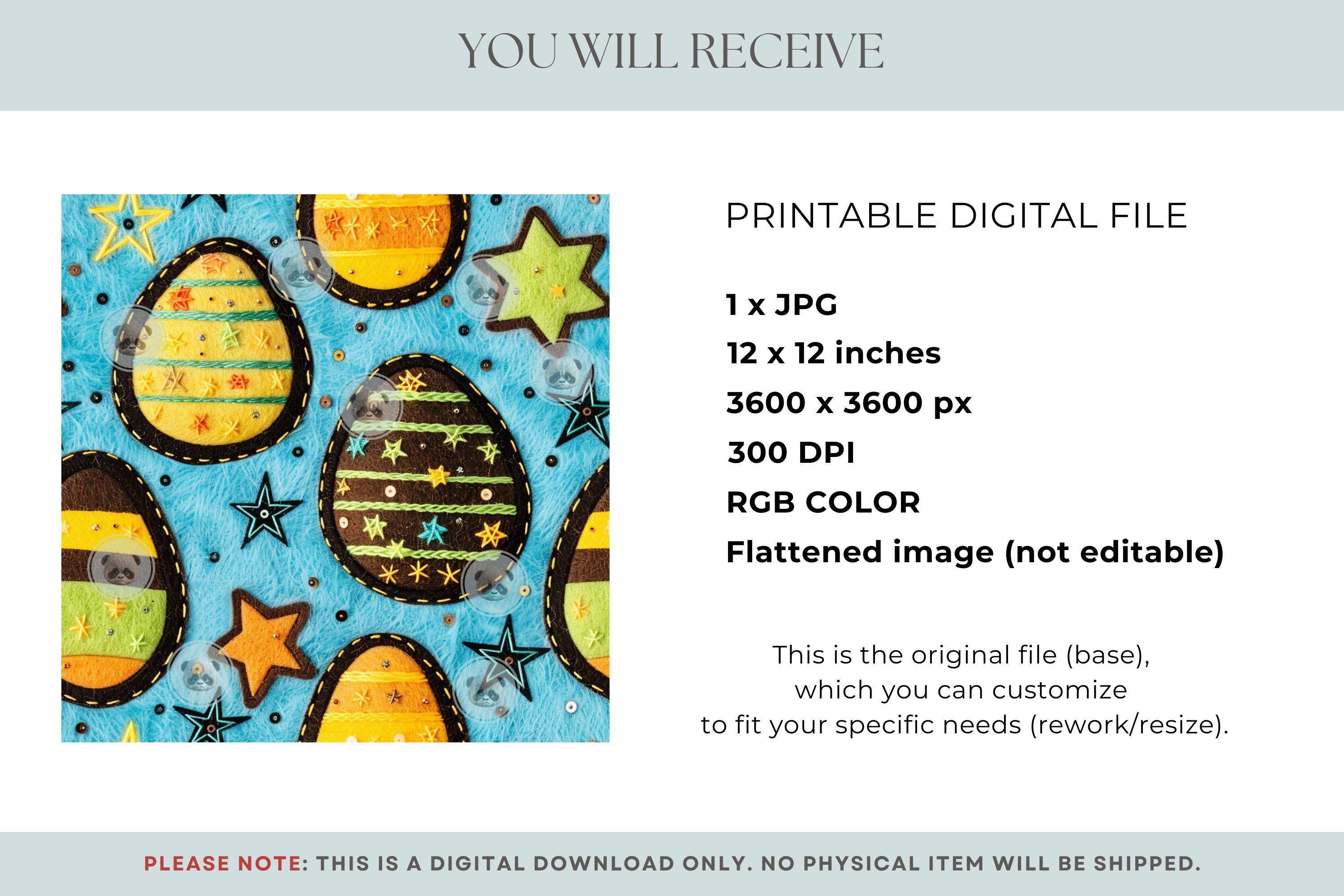 3d Starry Easter Eggs Seamless Pattern, Faux Felt Embroidery Spring ...