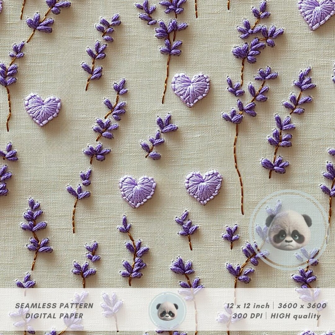 3d Cottagecore Lavender Heart Floral Digital Paper, Printable Rustic ...