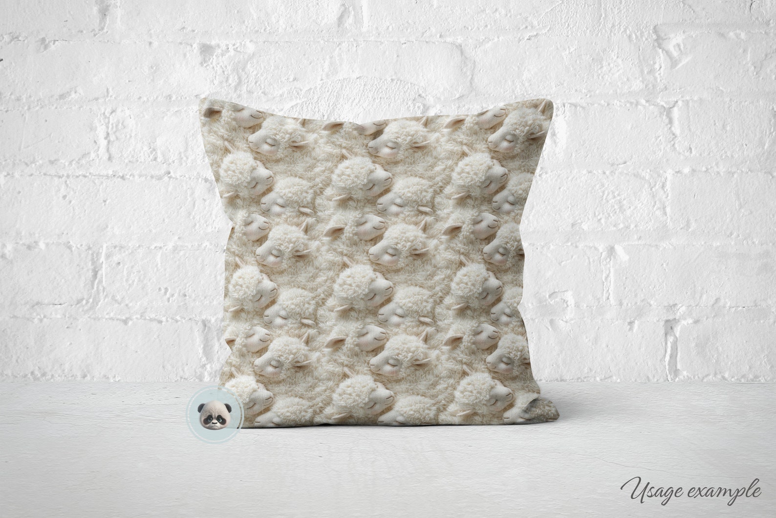 3d Cute Fluffy Lamb Seamless Pattern, Faux Embroidery Wool Baby Sheep ...