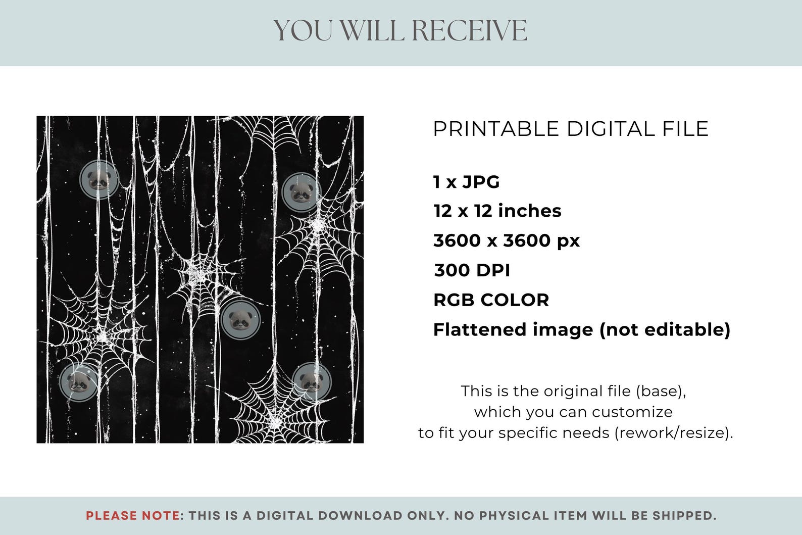 Gothic Halloween Spiderweb Digital Paper, Cobweb Seamless Pattern for ...