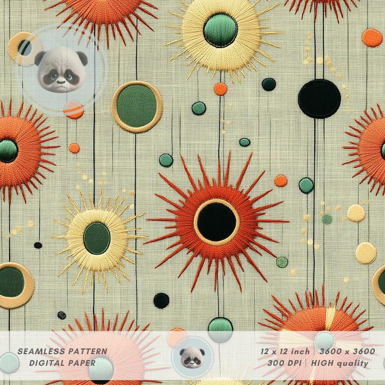 3d Mid Century Modern Sunburst Seamless File Digital Paper, Faux ...