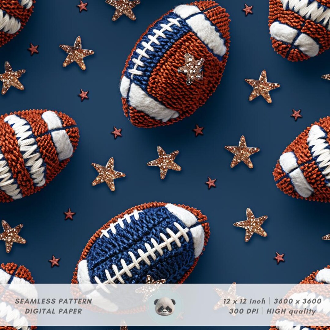 3d Glitter Stars American Football Seamless Pattern, Player Mama ...