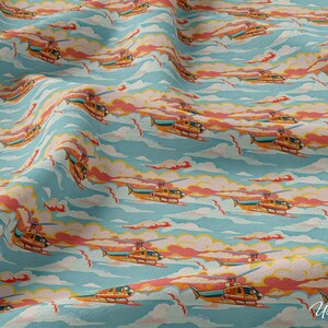 3d Helicopter Faux Embroidery Effect Seamless Pattern, Adventure Time ...