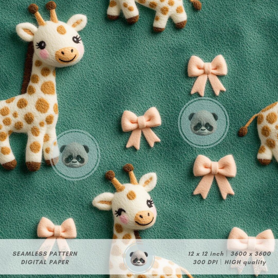 3d African Animals Giraffe Fabric Sublimation Design, Faux Felt ...