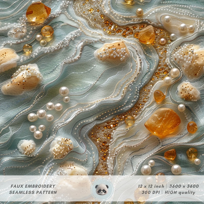 3d Amber Stone Seamless Pattern, Wool Felt Sea Foam, Glitter Sandy ...