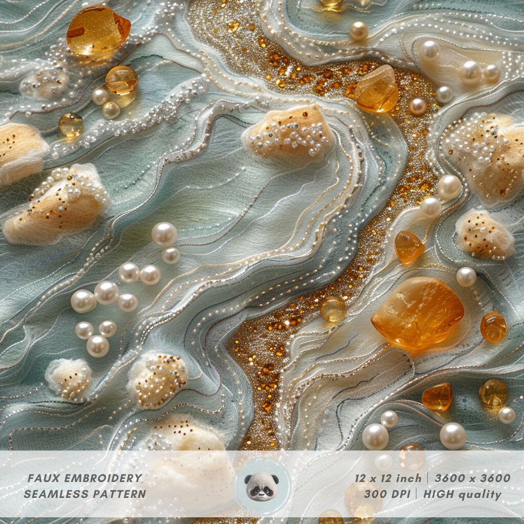 3d Amber Stone Seamless Pattern, Wool Felt Sea Foam, Glitter Sandy ...