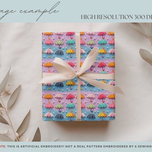 3d Colorful Umbrella Seamless Pattern, Beads and Pearls, Digital Paper ...