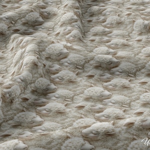 3d Cute Fluffy Lamb Seamless Pattern, Faux Embroidery Wool Baby Sheep ...