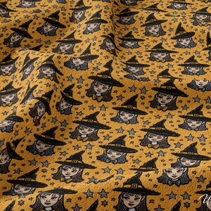 3d Retro Witch Seamless Pattern, Halloween Fabric Sublimation Design ...