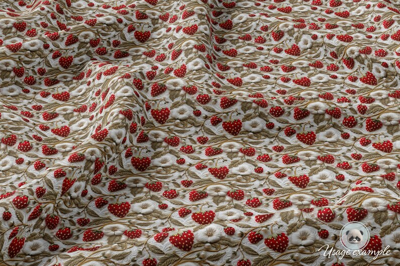 3d Strawberry Seamless Pattern, Strawberries Digital Paper for Fabric ...