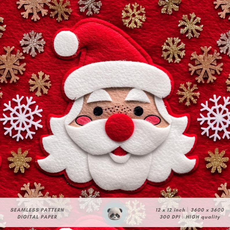 3d Cute Santa Claus Snowflakes Seamless Pattern, Christmas Prints, Xmas ...