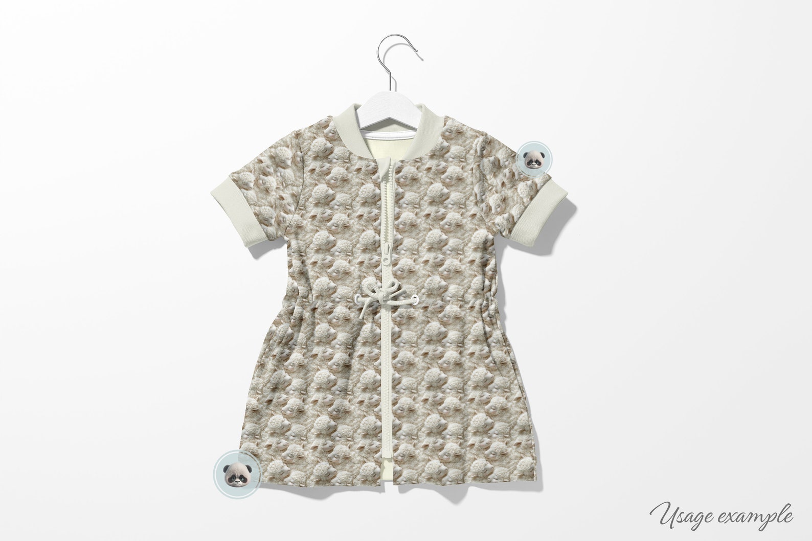 3d Cute Fluffy Lamb Seamless Pattern, Faux Embroidery Wool Baby Sheep ...