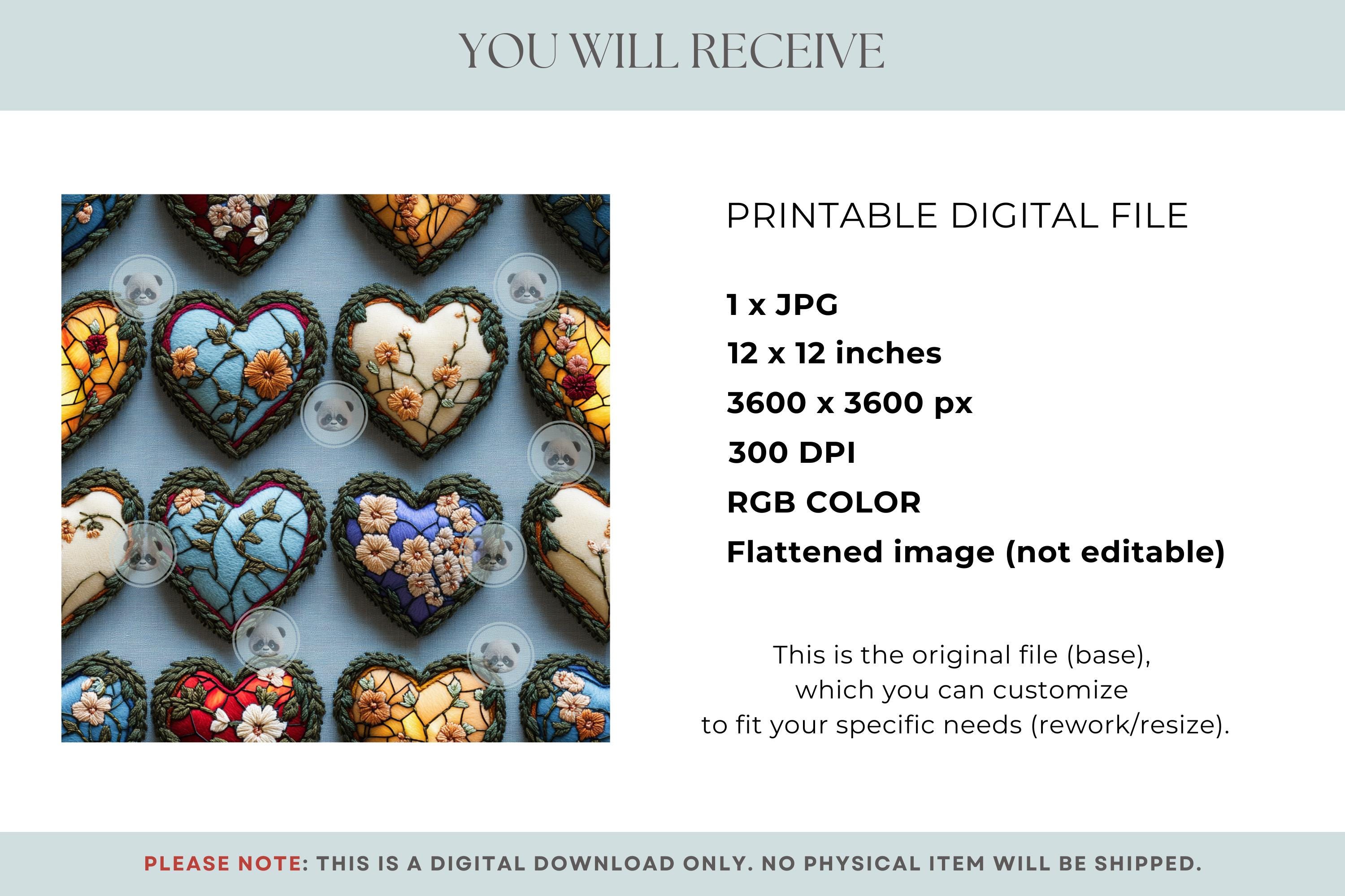 3d Faux Embroidery Cottagecore Floral Hearts Seamless Pattern, Rustic ...