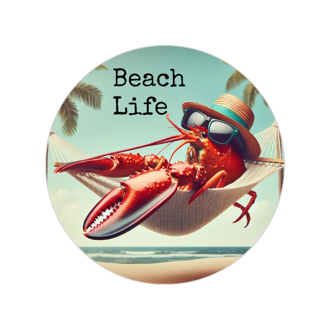 Transparent Outdoor Sticker, Round Beach Life Sticker, Round ...