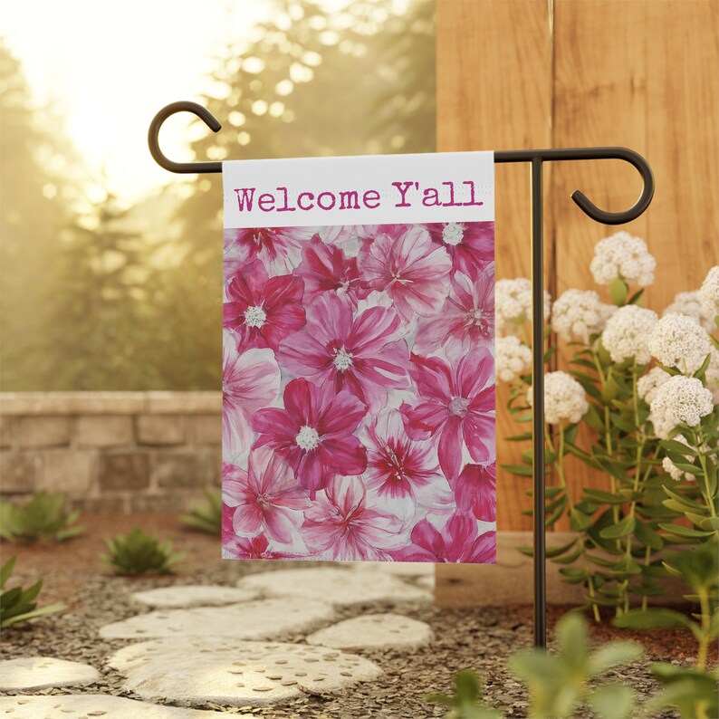 Southern Welcome Flower Yard Flag, Welcome Banner, Southern Home Decor ...