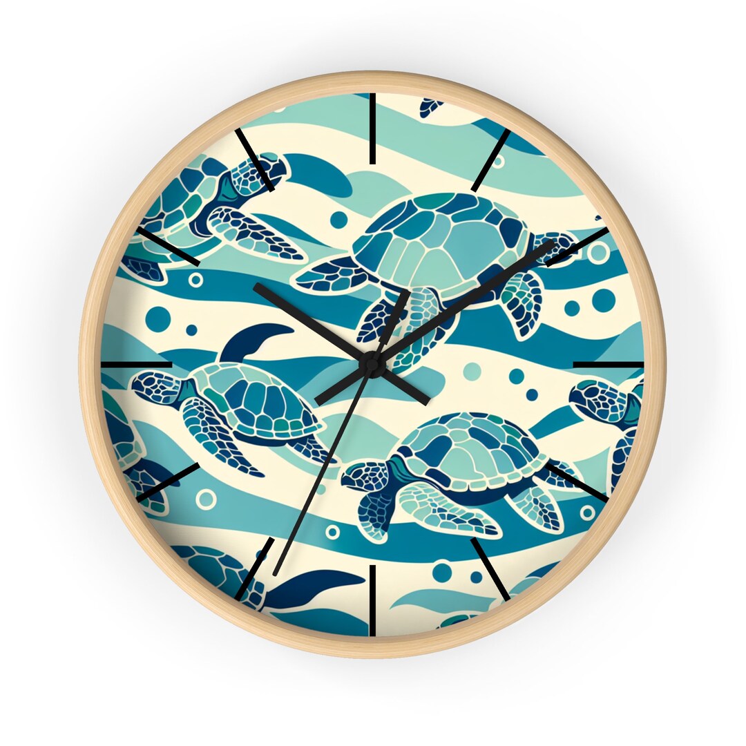 Clock Sea Turtle Clock for Coastal Home Clock Beach House Decor Turtle ...
