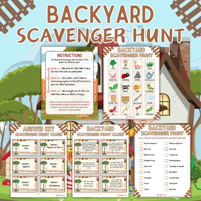 Backyard Scavenger Hunt: Family Fun, Ages 3+ (PDF Download) - Etsy