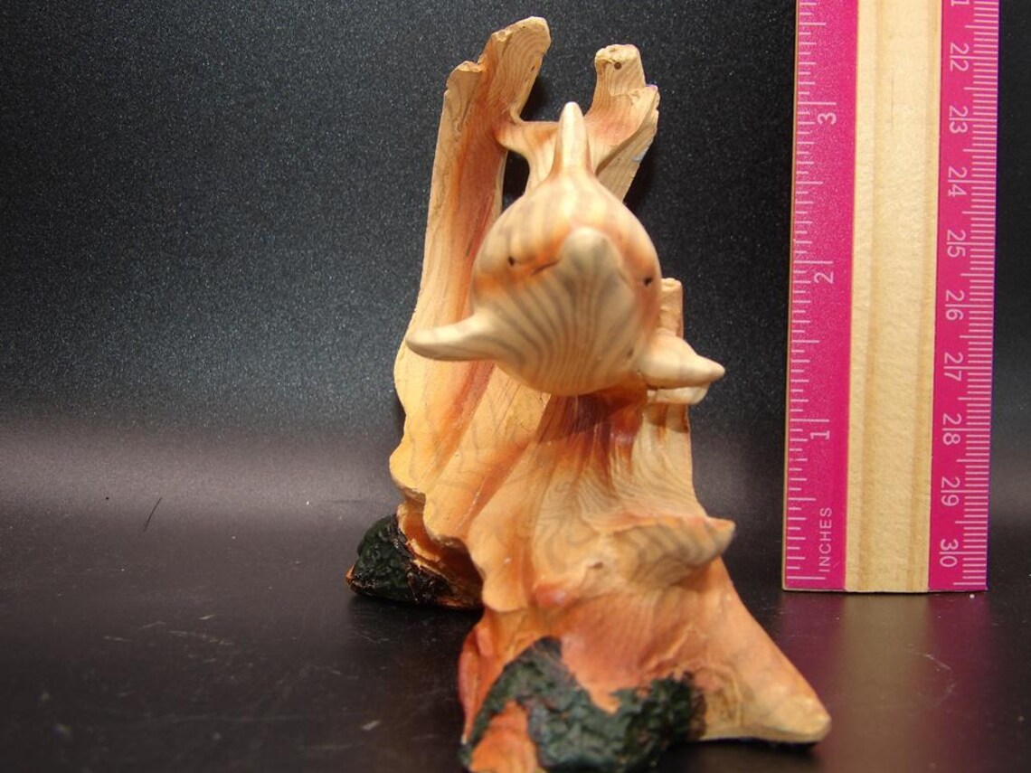 Beige & Brown Dolphin Wood Sculpture - Etsy