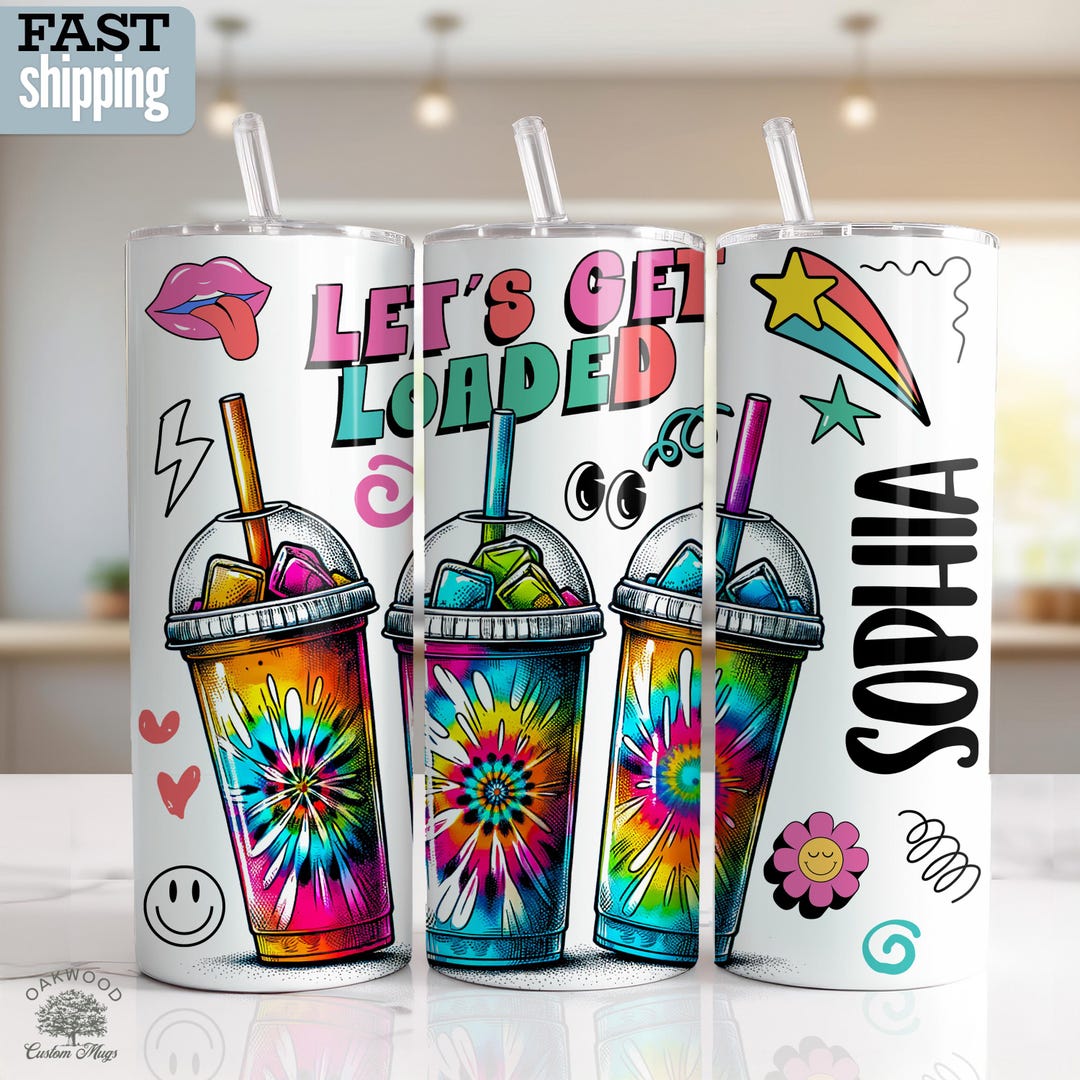 Personalized Lets Get Loaded Tea Tumbler, Love Tea Junkie Skinny Cup ...