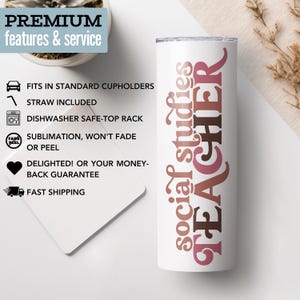 Custom Teacher Gift Social Studies, Personalized Teacher Tumbler Gift ...