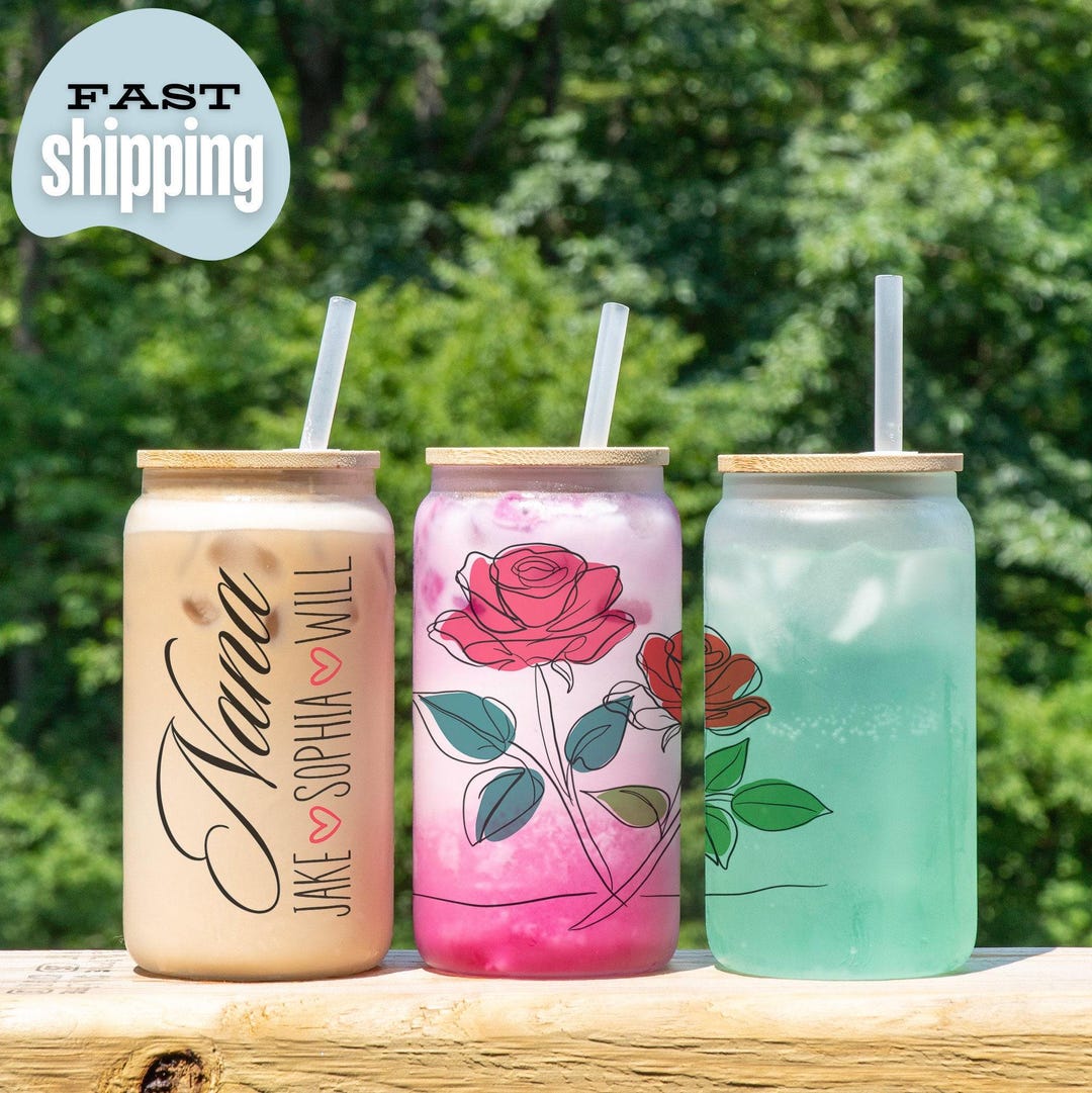 Personalized Nana Frosted Glass With Grandkids Names, Custom Nana ...