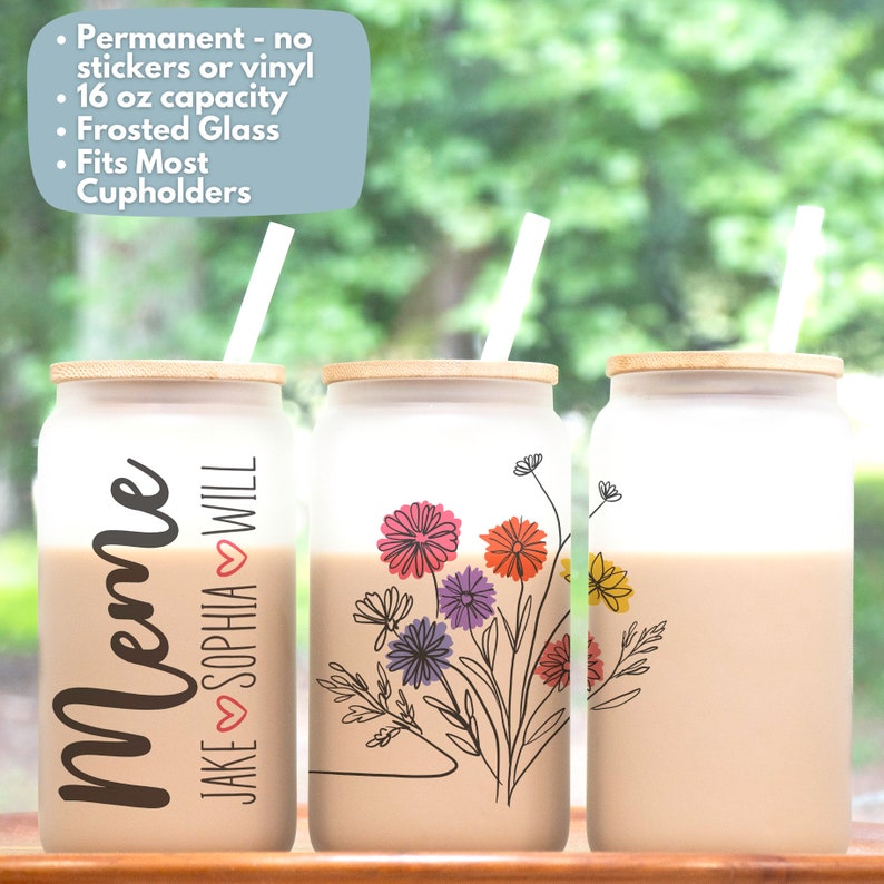 Personalized Meme Frosted Glass With Grandkids Names, Custom Meme ...