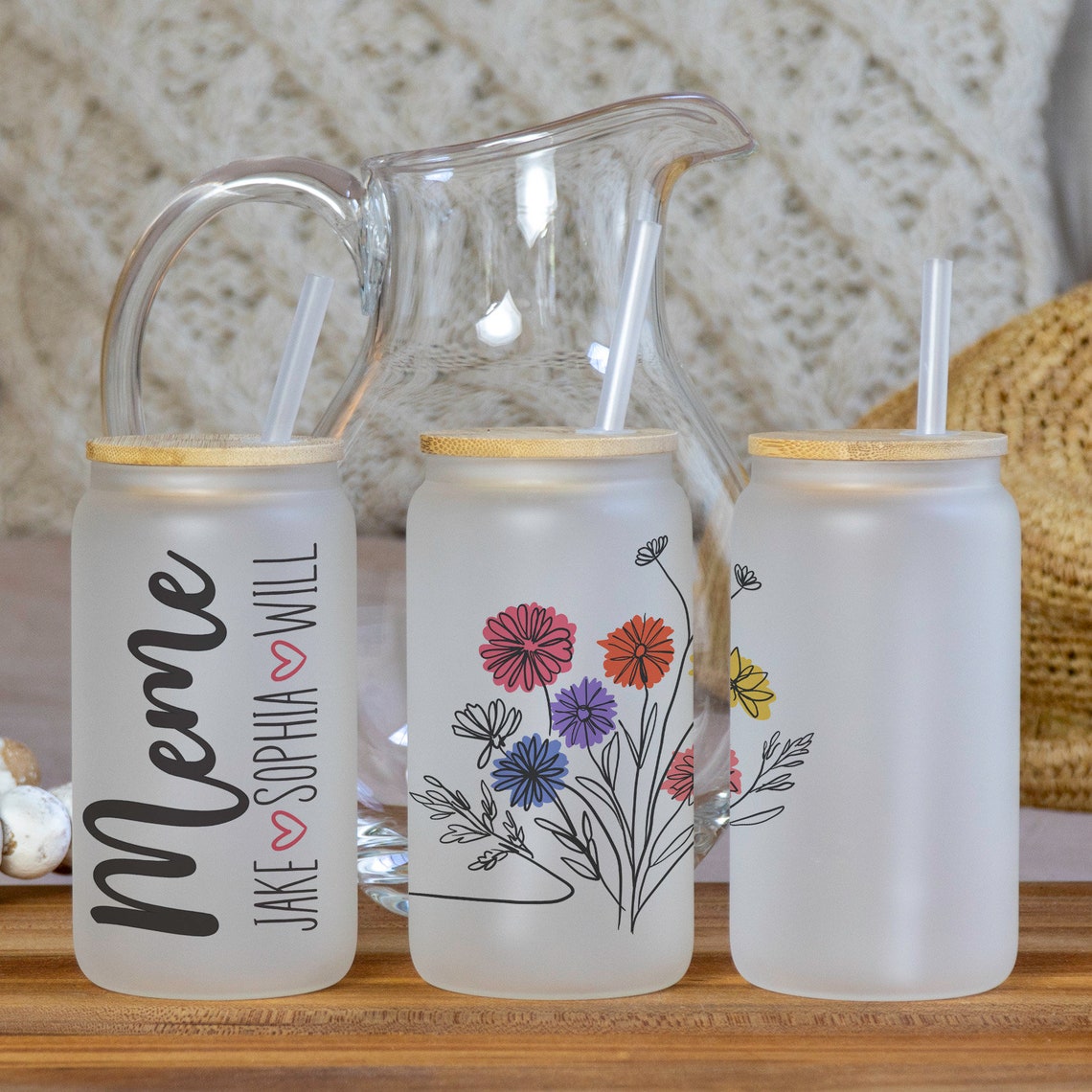 Personalized Meme Frosted Glass With Grandkids Names, Custom Meme ...