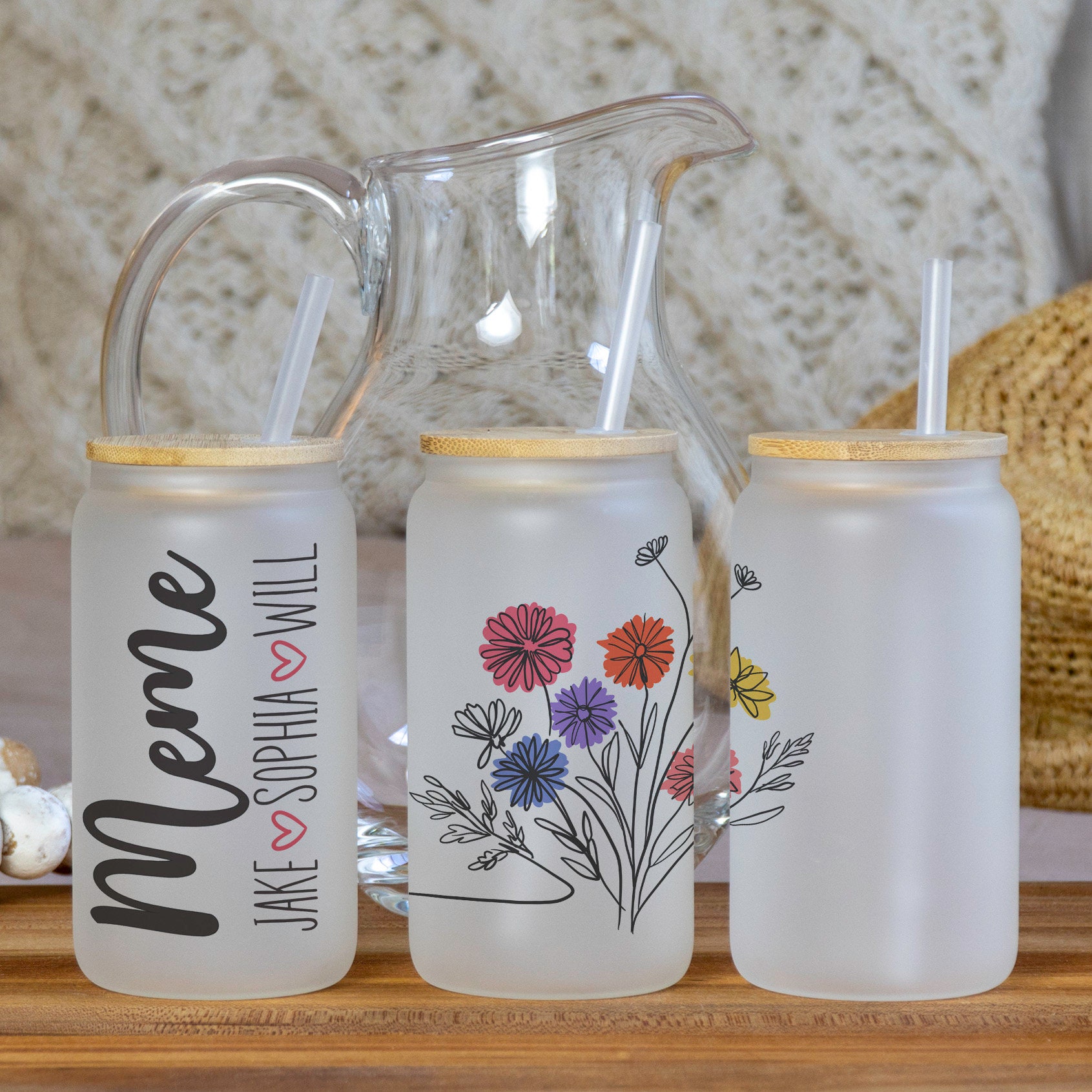 Personalized Meme Frosted Glass With Grandkids Names, Custom Meme ...